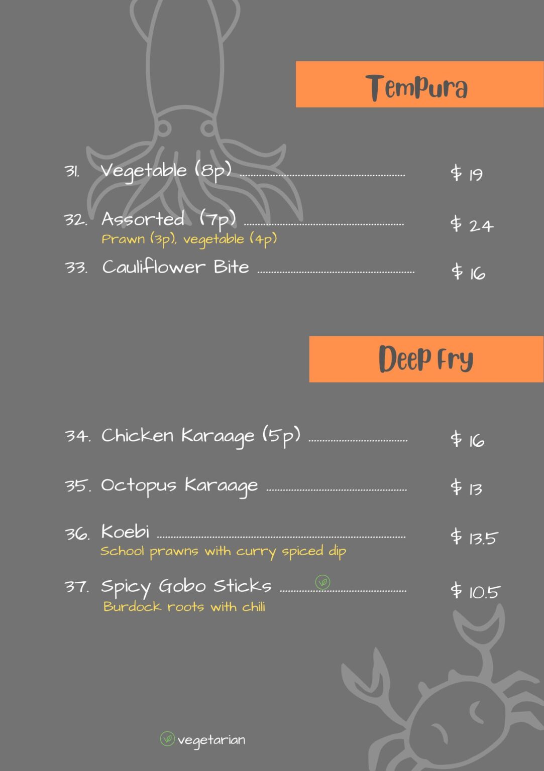 Menu | Saza Japanese Izakaya